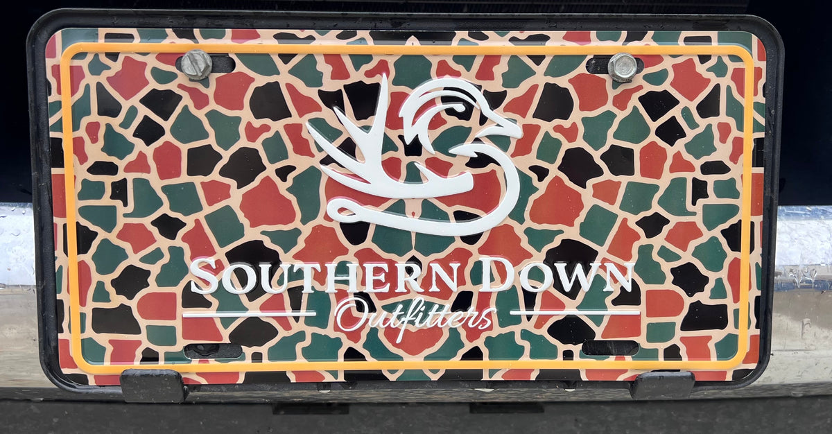 Southern Down Camo License Plate – Southern Down Outfitters